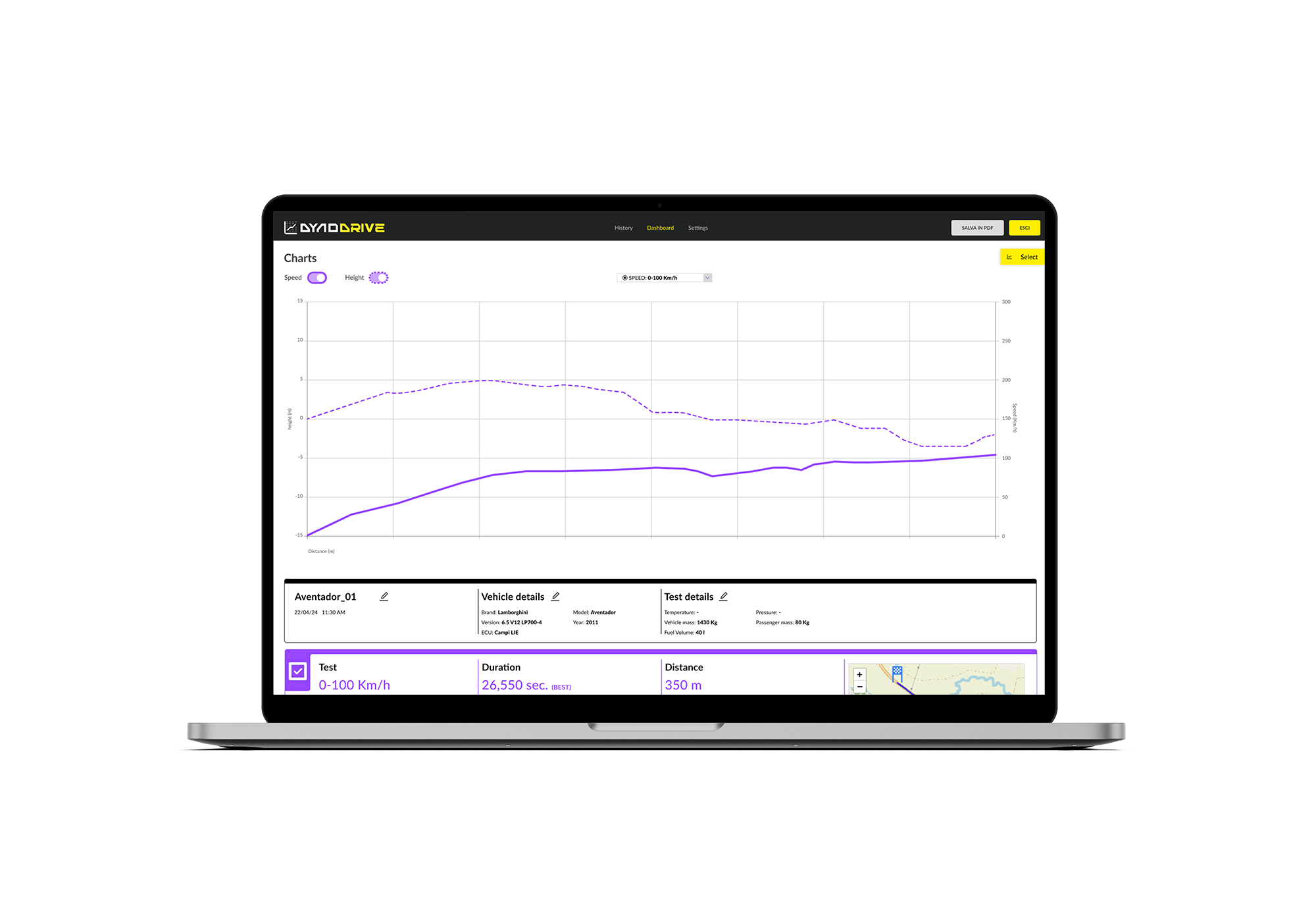 DynoDrive - Drag test: acceleration, distance, and braking test with ...